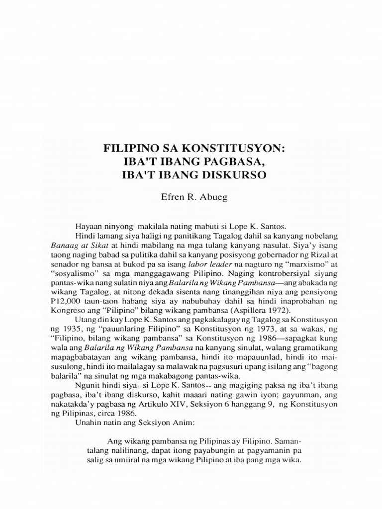 Filipinosa Konstitusyon Iba 039 T Ibang Pagbasa Iba 039 T Ibang ...