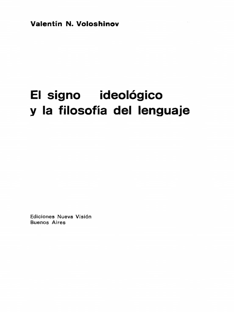 El Signo Ideológico en Voloshinov | PDF | Ideologías | Lingüística