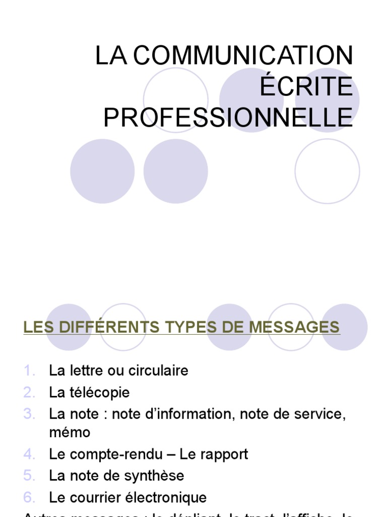 Communication Ecrite Bac Pro Commerce | PDF | Fax | la communication