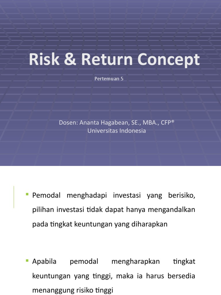 Ananta-04-Risk and Return | PDF