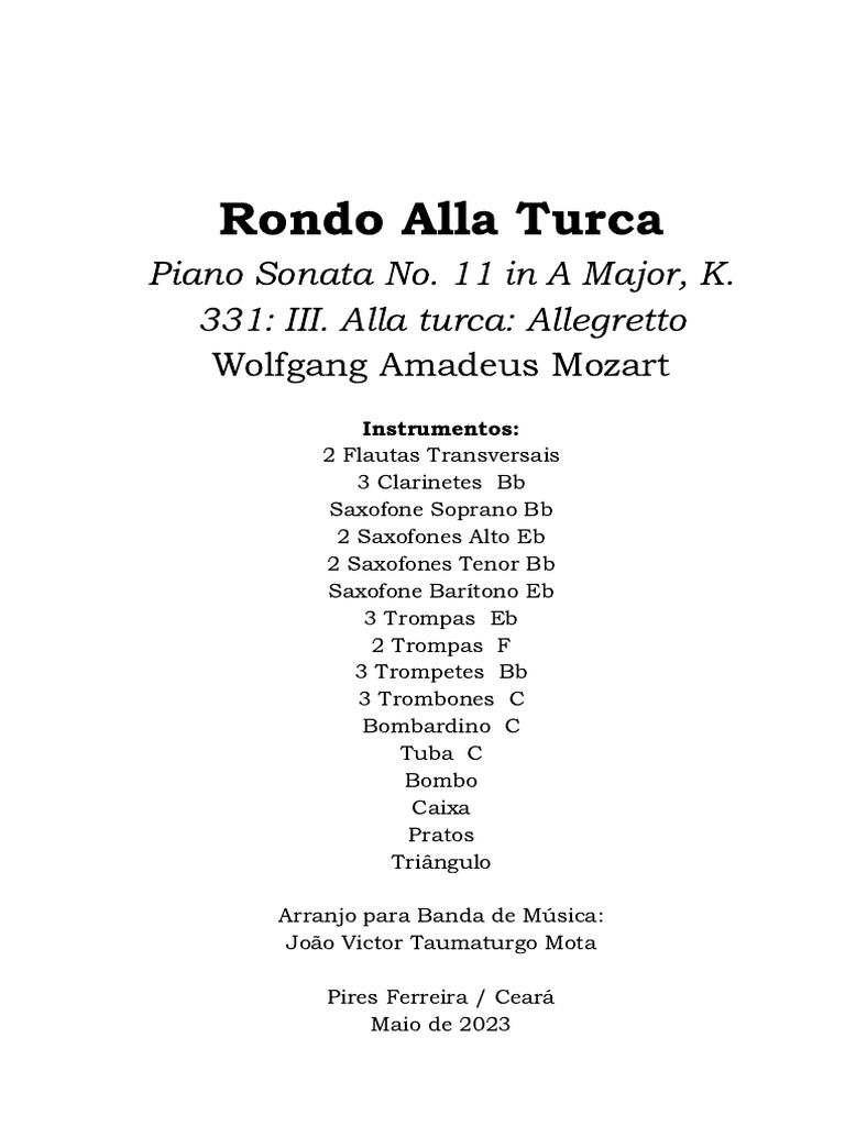 Rondo Alla Turca Brasil Sonoro | PDF | Indústria da música | Música ...