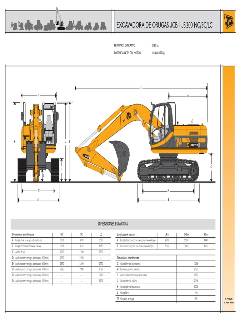 ESPECIFIACCIONES JCB JS200 | PDF | Bomba | Engranaje