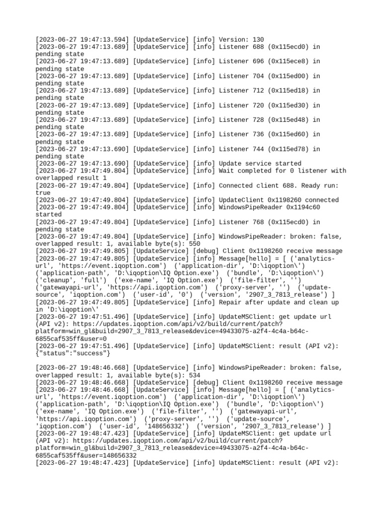 Update Service Log | PDF | Hypertext Transfer Protocol | Computer Networking