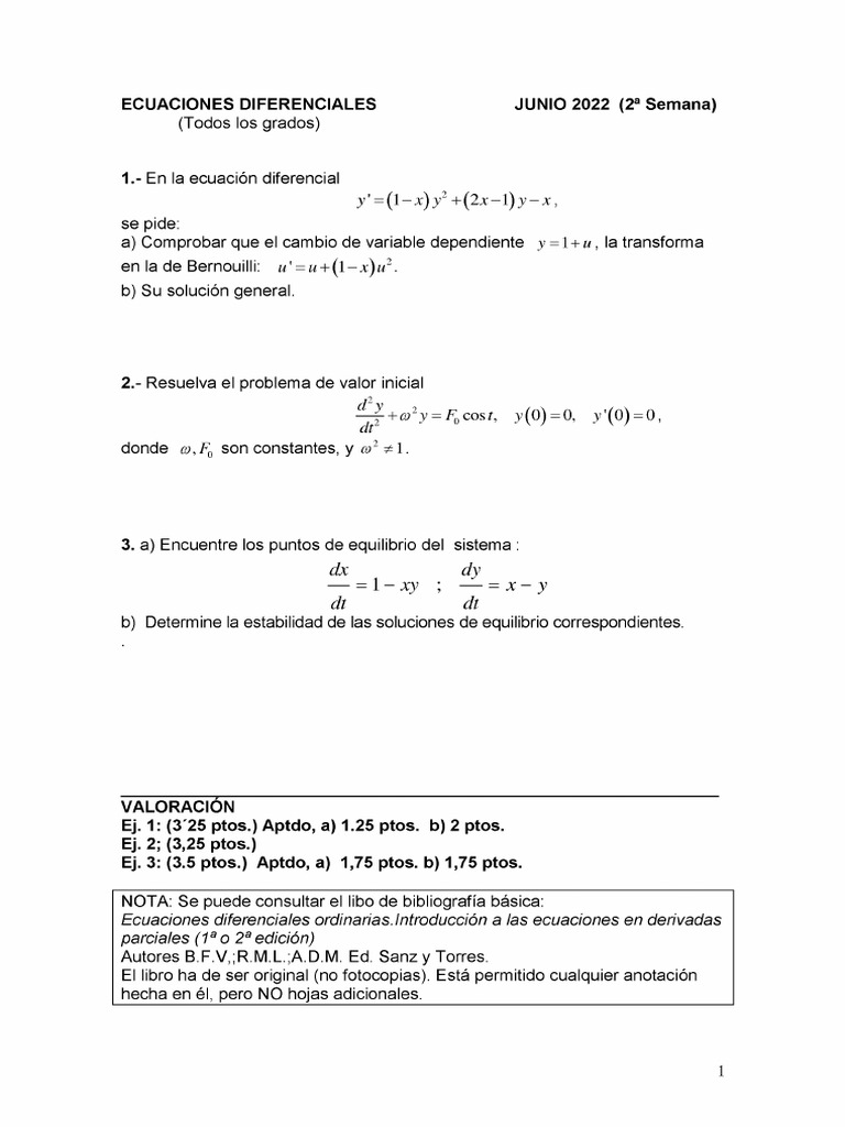 EDO 2022 Junio Segunda Semana Uned | PDF