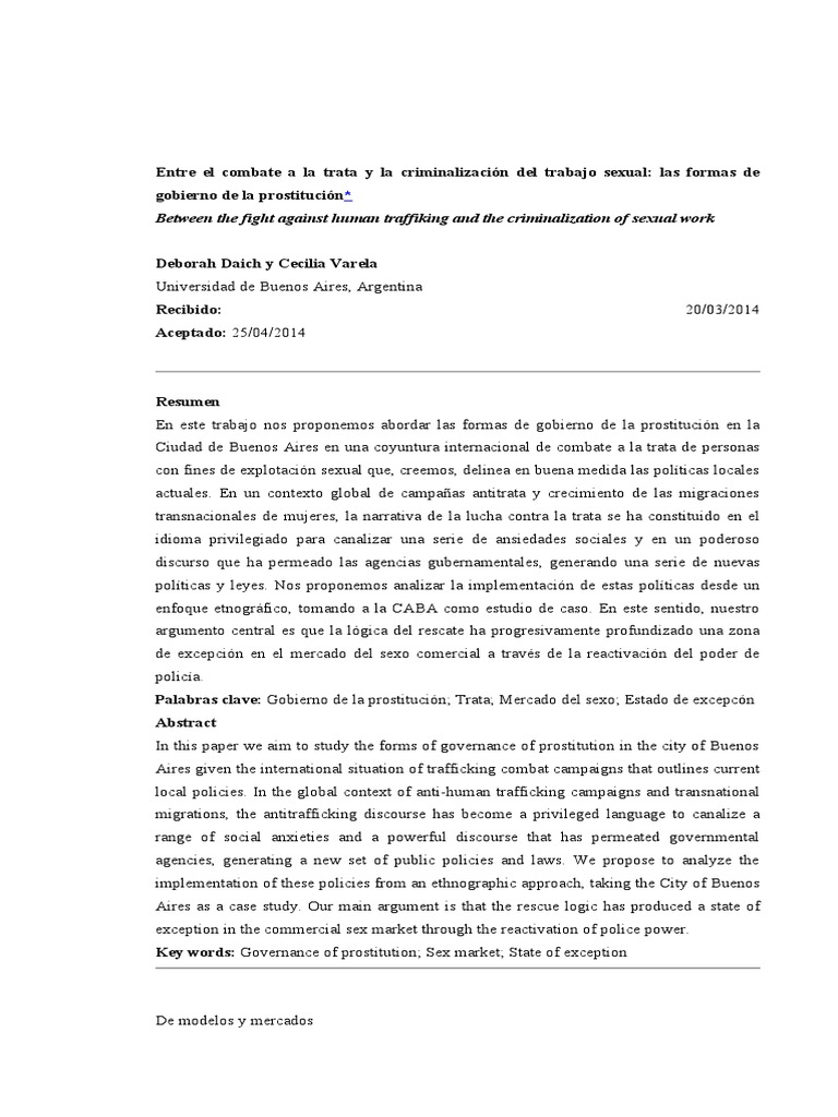 DAICH Deborah y VARELA Cecilia Entre el combate a la trata y la ...