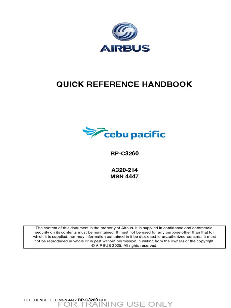 Quick Reference Handbook: For Training Use Only | PDF | Transport ...