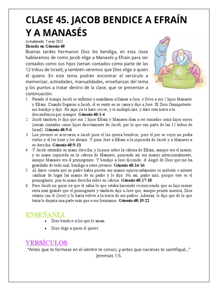 Clase 45 Manases y Efrain Bendicion | PDF | Jacob