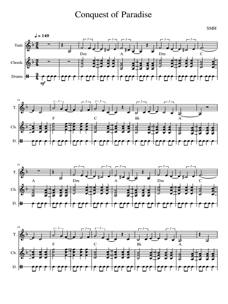 Conquest of Paradise Sheet Music | PDF