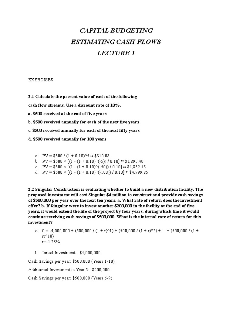 CB Lecture 1 | PDF | Net Present Value | Depreciation