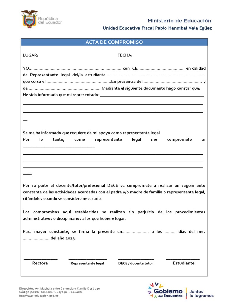 Acta de Compromiso | PDF