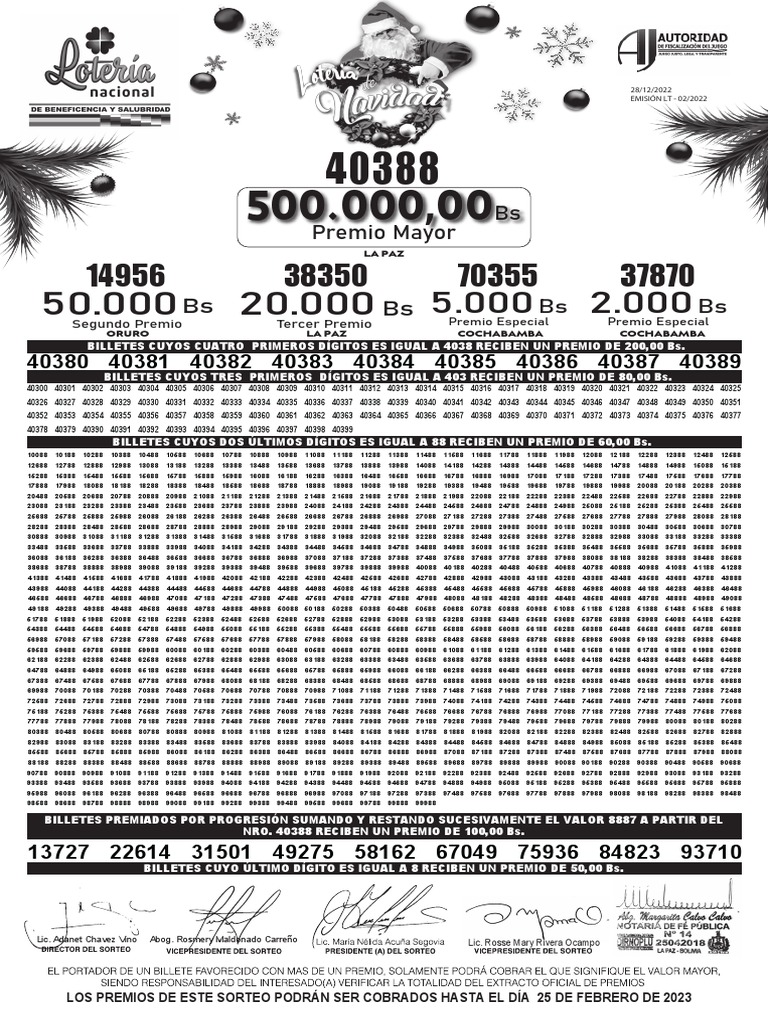 RPT Extracto Sorteo | PDF