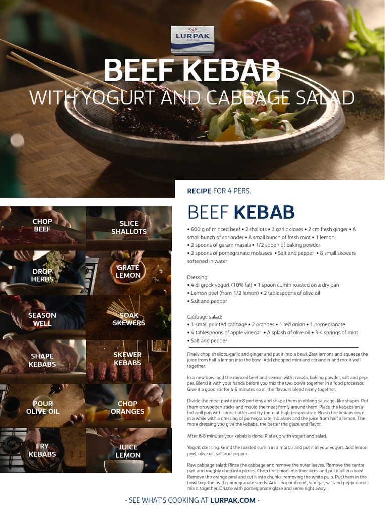 Beef Kebab Author Good Food Deserves Lurpak | PDF | Kebab | Pomegranate