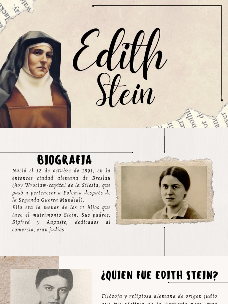 Biografía de Edith Stein: Filosofía y Fe | PDF | Teorías filosóficas ...