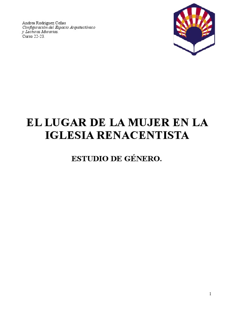 Estudio de Género. Andrea Rodriguez Ceñas | PDF | Mujer | Renacimiento