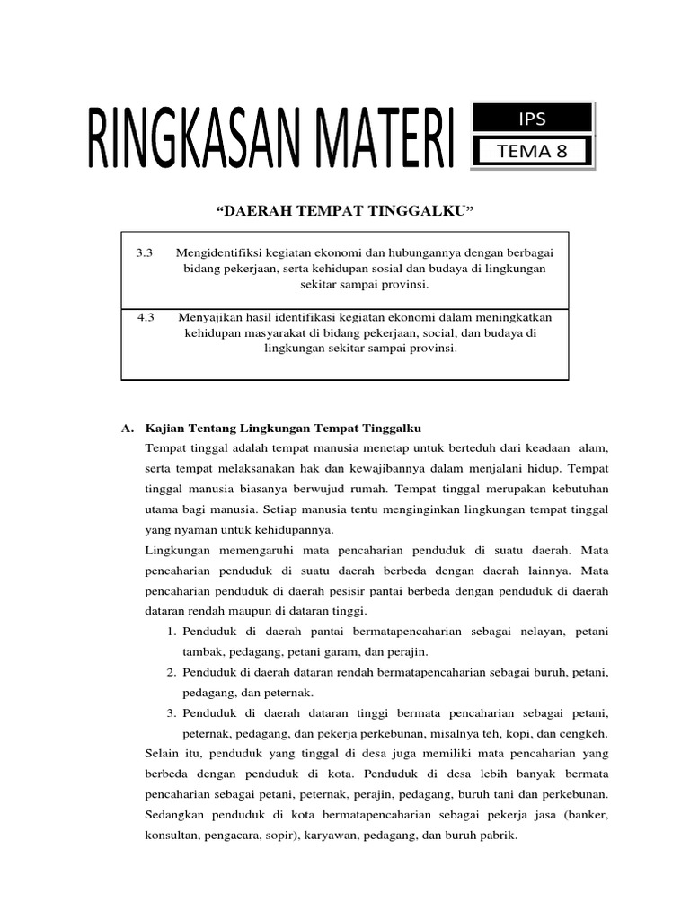 Materi Ips Tema 8 | PDF