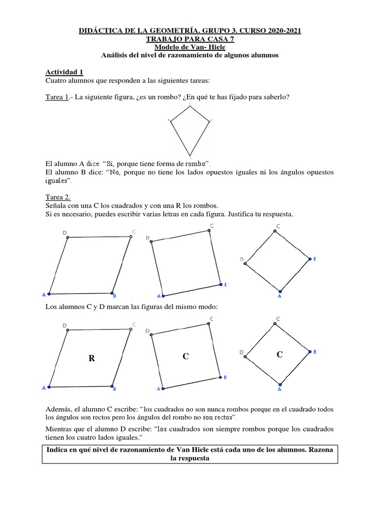 TC7_Niveles de Van Hiele | PDF | Triángulo | Geometría