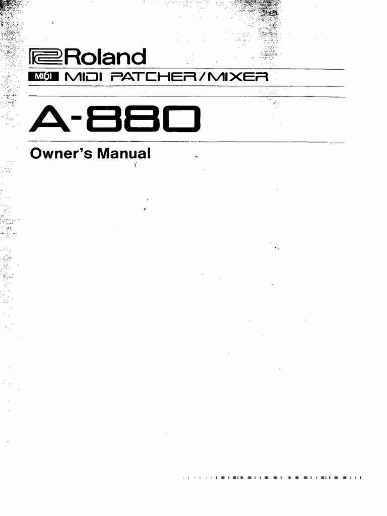Roland A880 Owner Manual | PDF | Computer Science | Computer Hardware