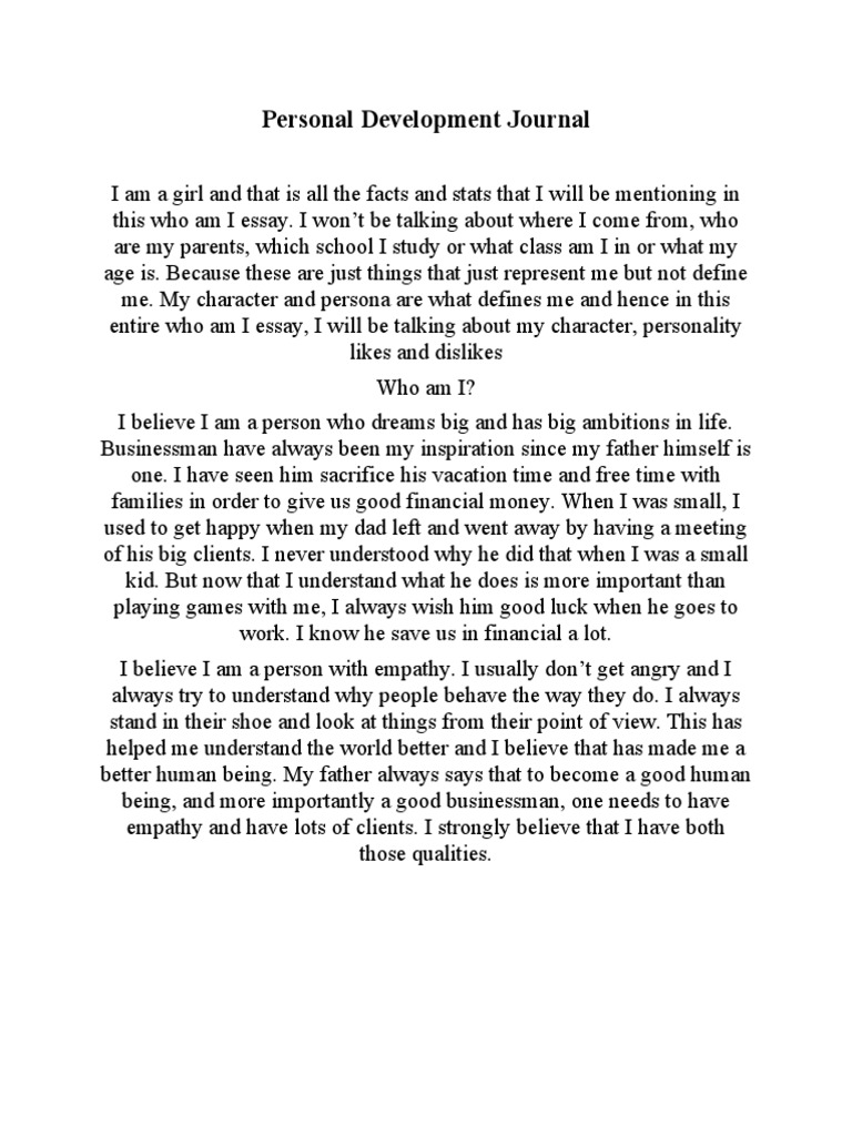 Personal Development Journal | PDF | Self-Improvement