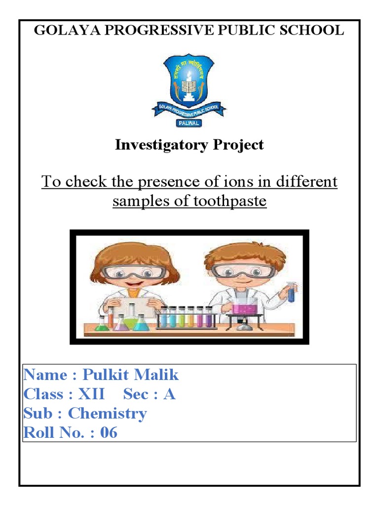 Golaya Progressive Public School | PDF | Chemistry | Physical Sciences