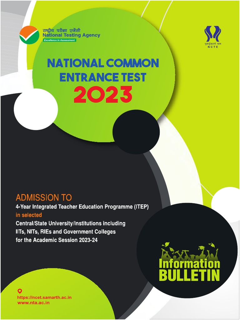 Information Bulletin For NCET 2023 Final | PDF | University And College ...