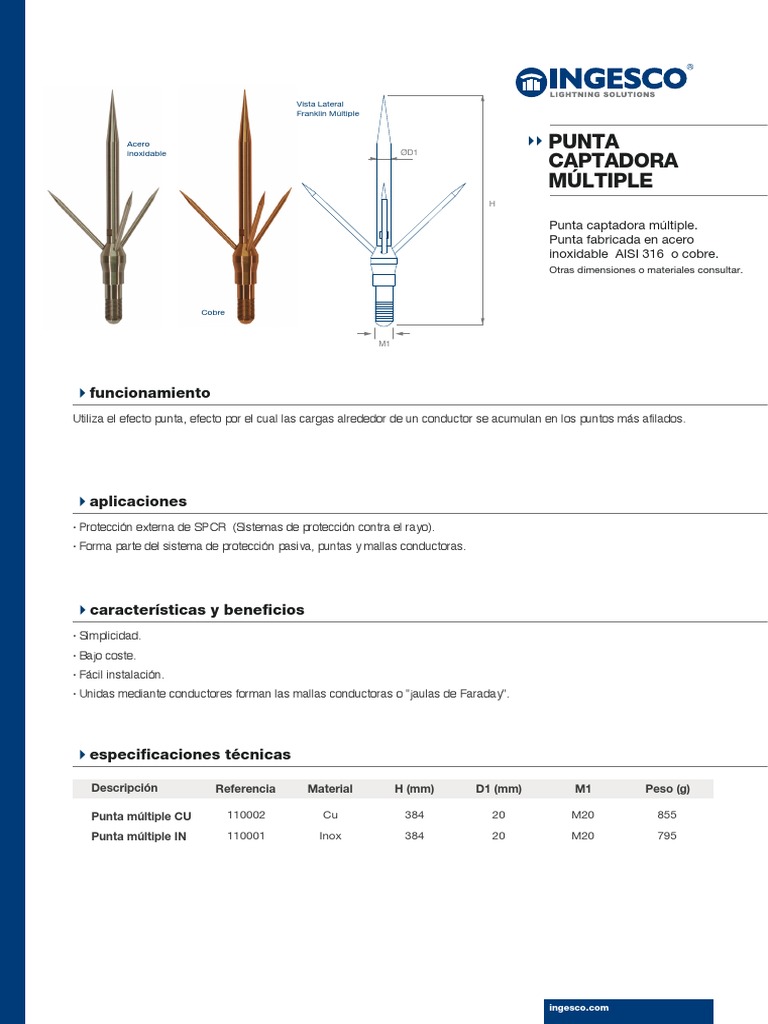 Punta Franklin | PDF | Cobre | Materiales