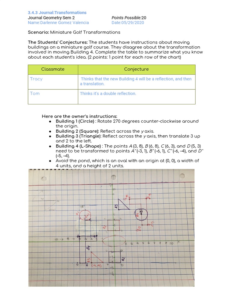 Scenario: The Students' Conjectures:: Name:Darlenne Gomez Valencia Date ...