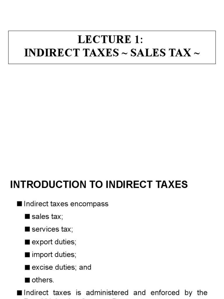 Lecture 1 Sales Tax | PDF | Taxes | Bad Debt