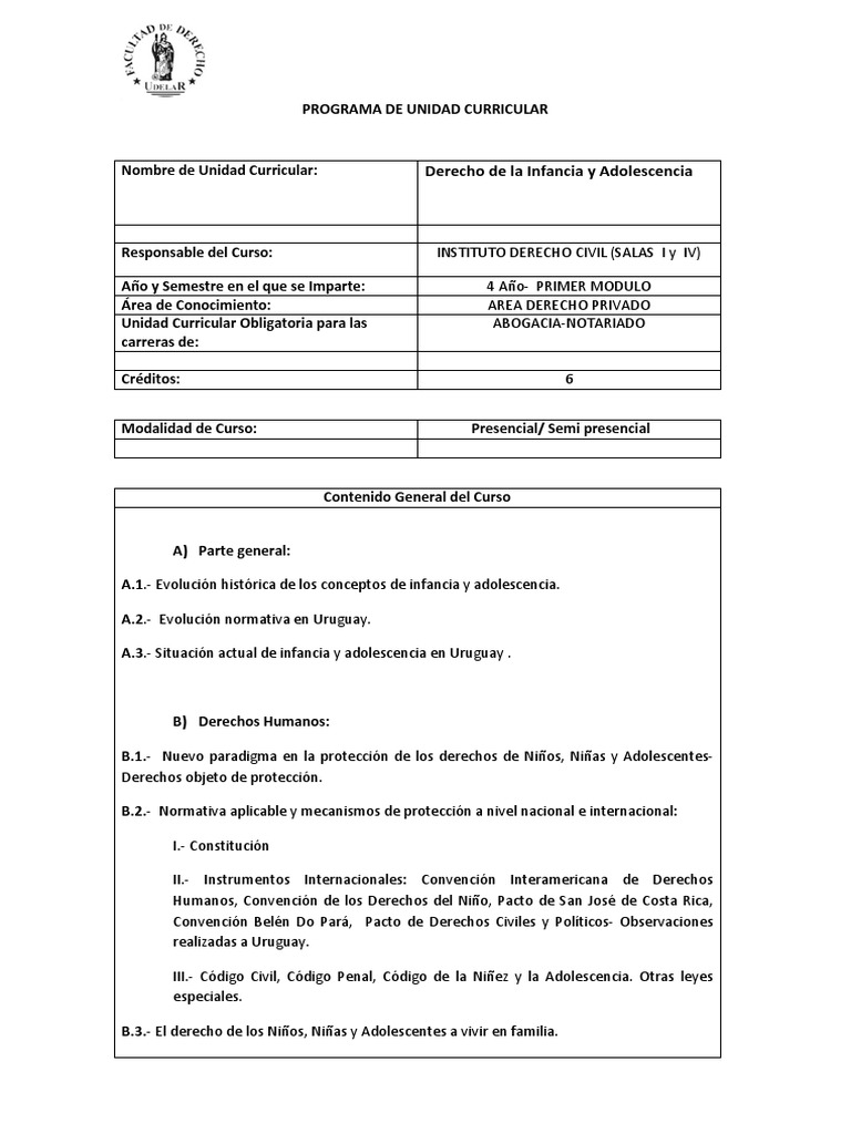 PROGRAMA MINORIDAD CON BIBLIOGRAFIA-1 | PDF | Infancia | Principios éticos