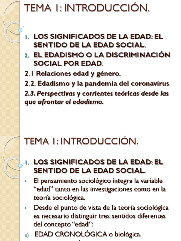 Tema 1. Introducción-Y Primera Epd | PDF | Vejez | Discriminación