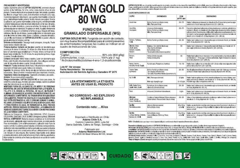 Adama Etiqueta Captan Gold | PDF
