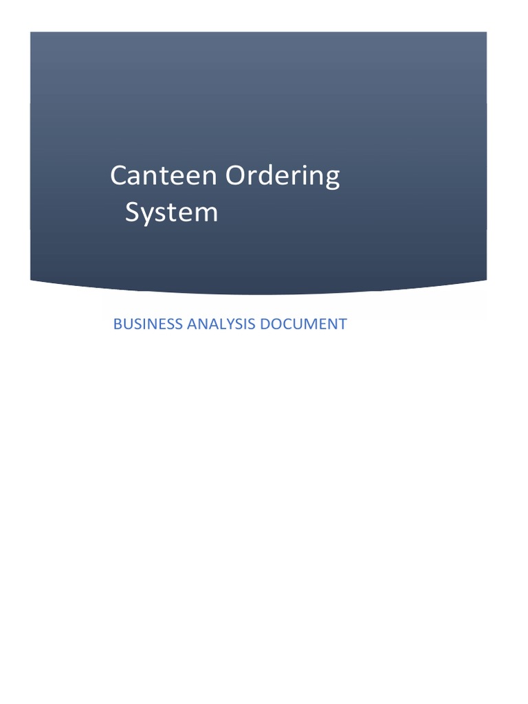 CBAP Canteen Ordering System | PDF | Use Case | Business Analysis