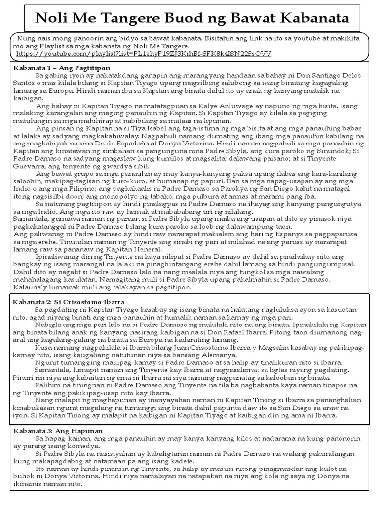 Buod NG Noli Me Tangere | PDF