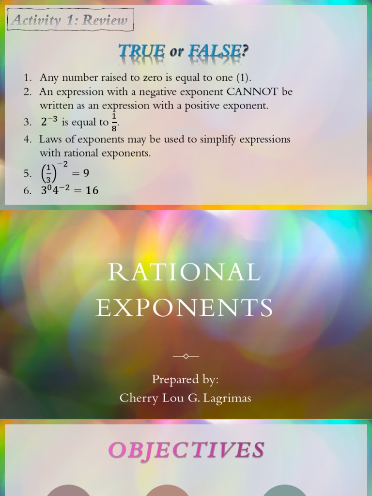 Q3 Rational-Exponents | PDF | Rational Number | Exponentiation