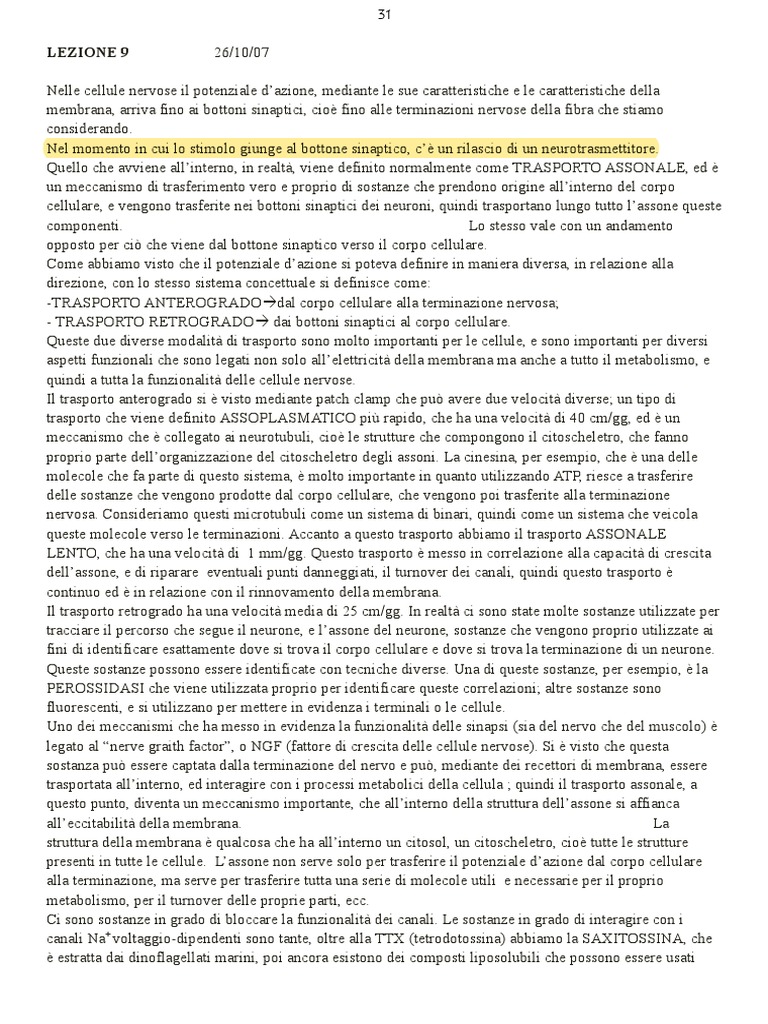 Lezione 09-Fisiologia | PDF