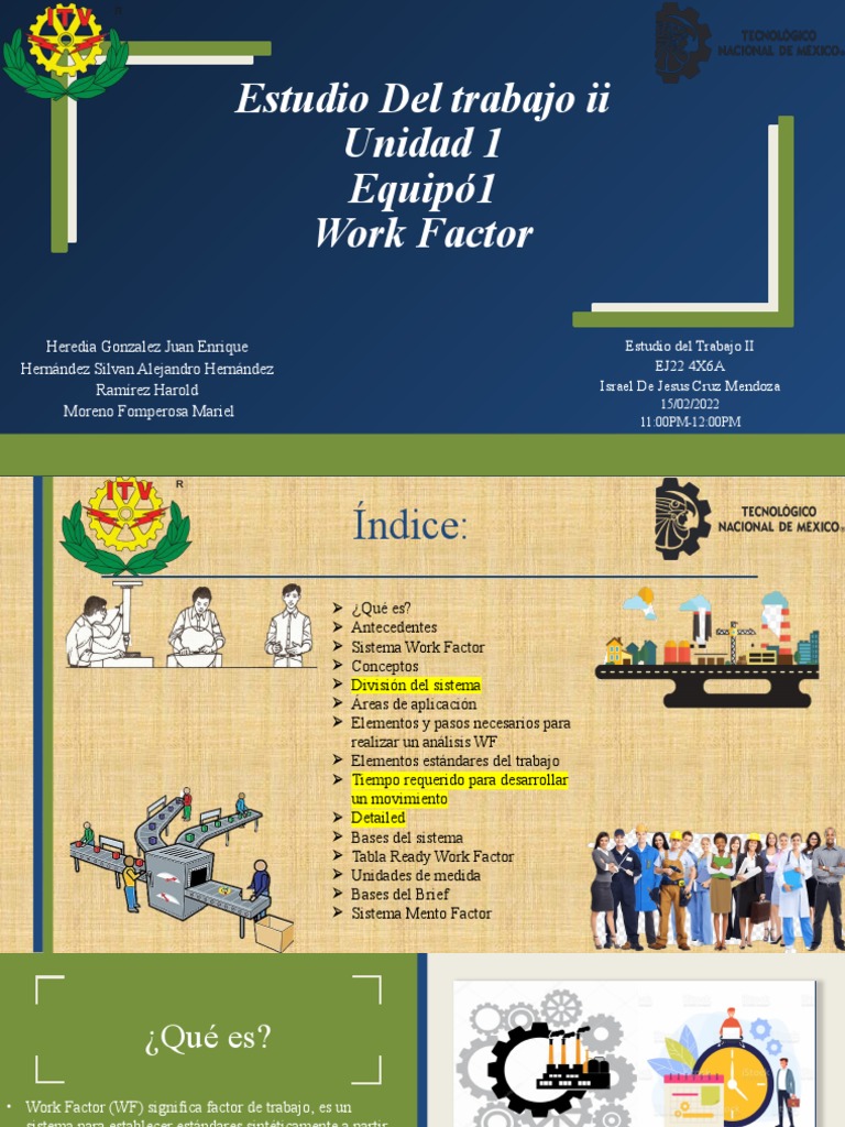 Sistema Work Factor: Definición y Aplicaciones | PDF | Hora | Mano