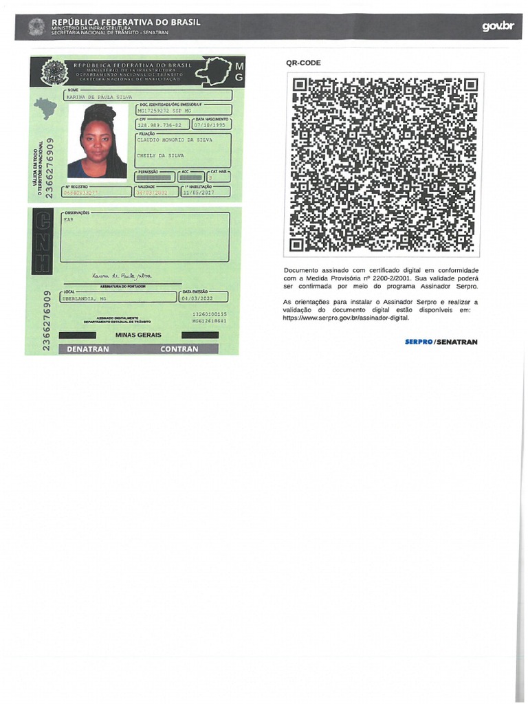 CNH - Carteira Nacional de Habilitação | PDF