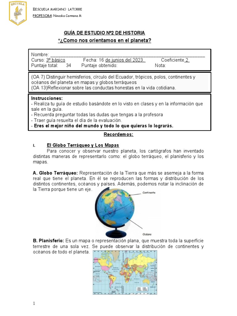 Guia de Estudio HIST 3º Blocalización en El Mapa 2 | PDF | Ecuador | Tierra