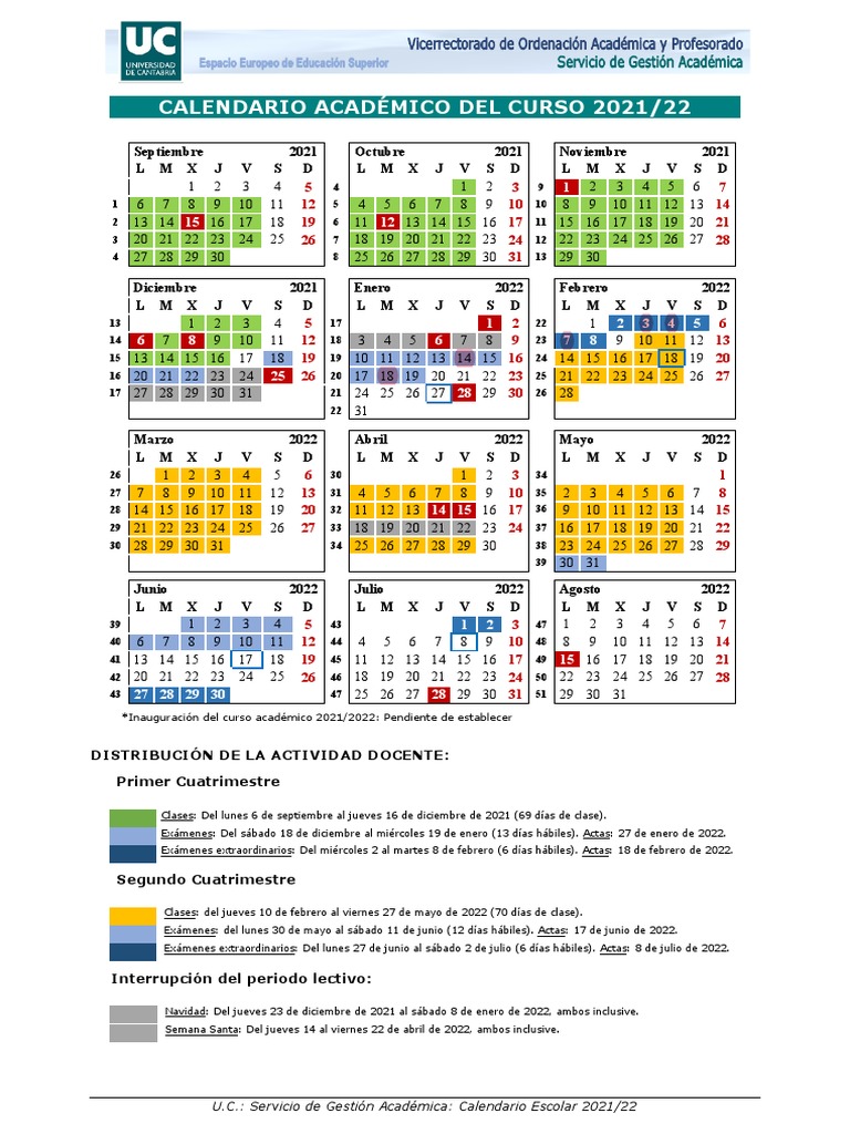 Calendario Escolar 2021-22 | PDF