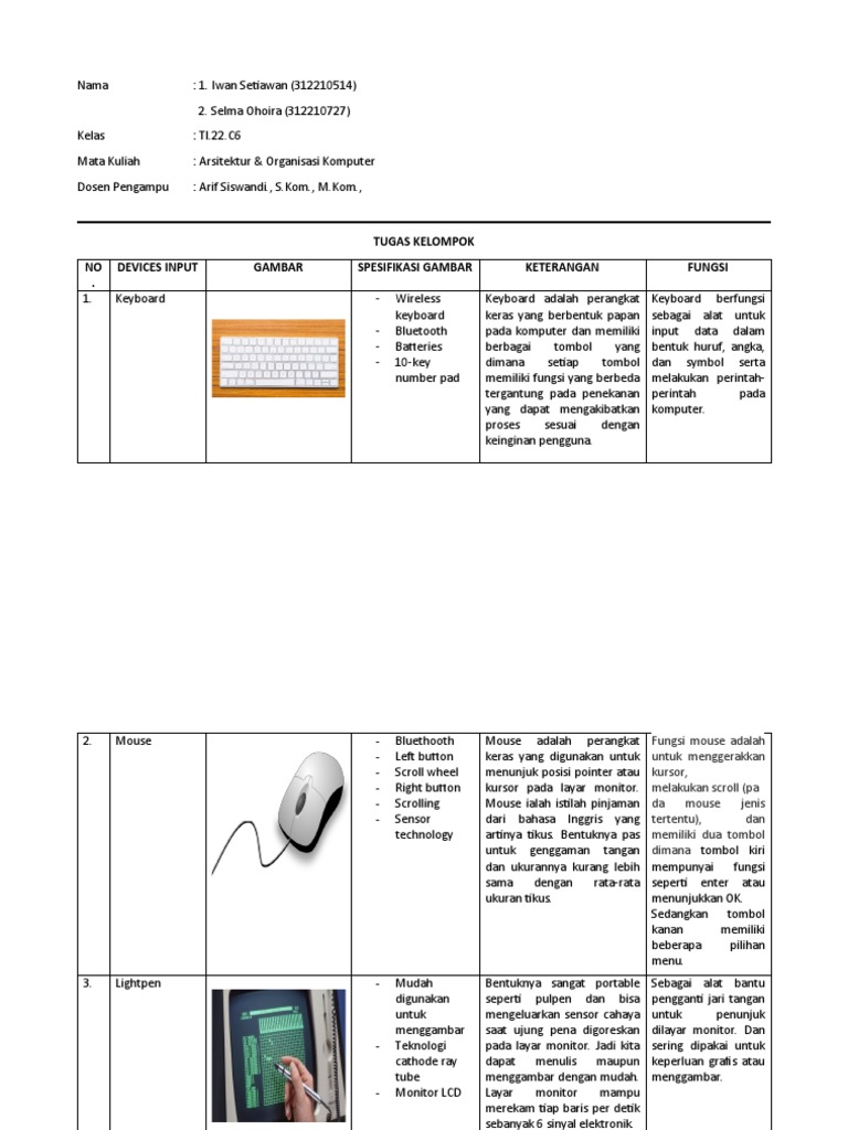Input Dan Output Komputer | PDF | Komputer