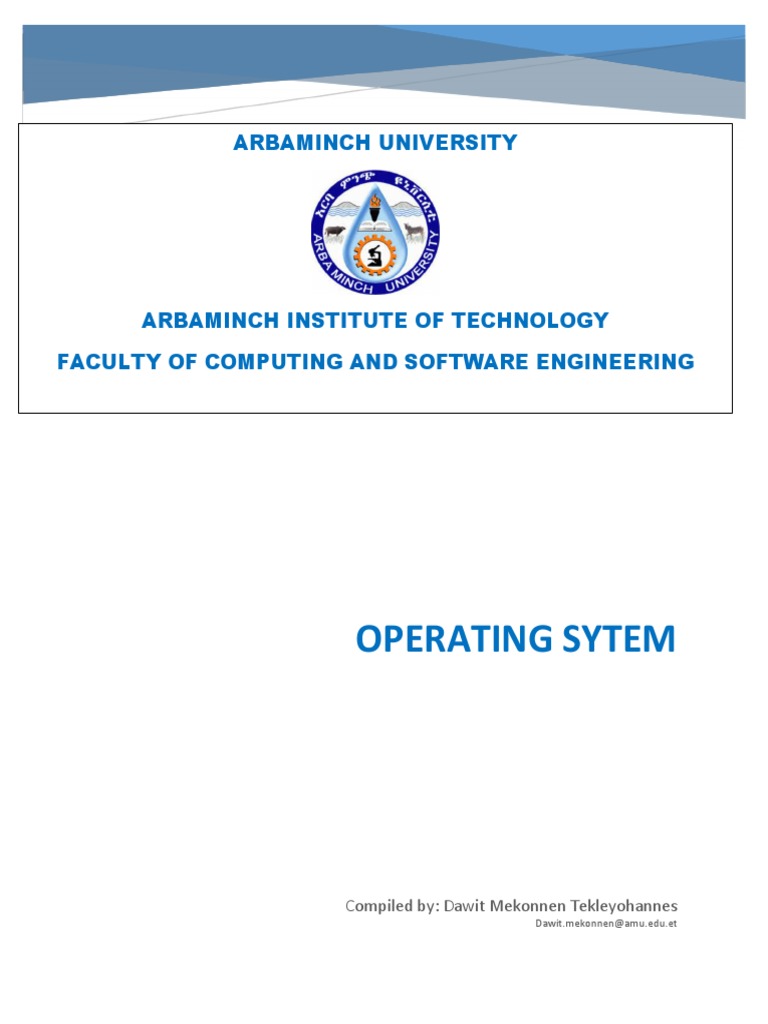 Operating System Module Only For Exit Exam Preparation Dawit | PDF | Process (Computing ...