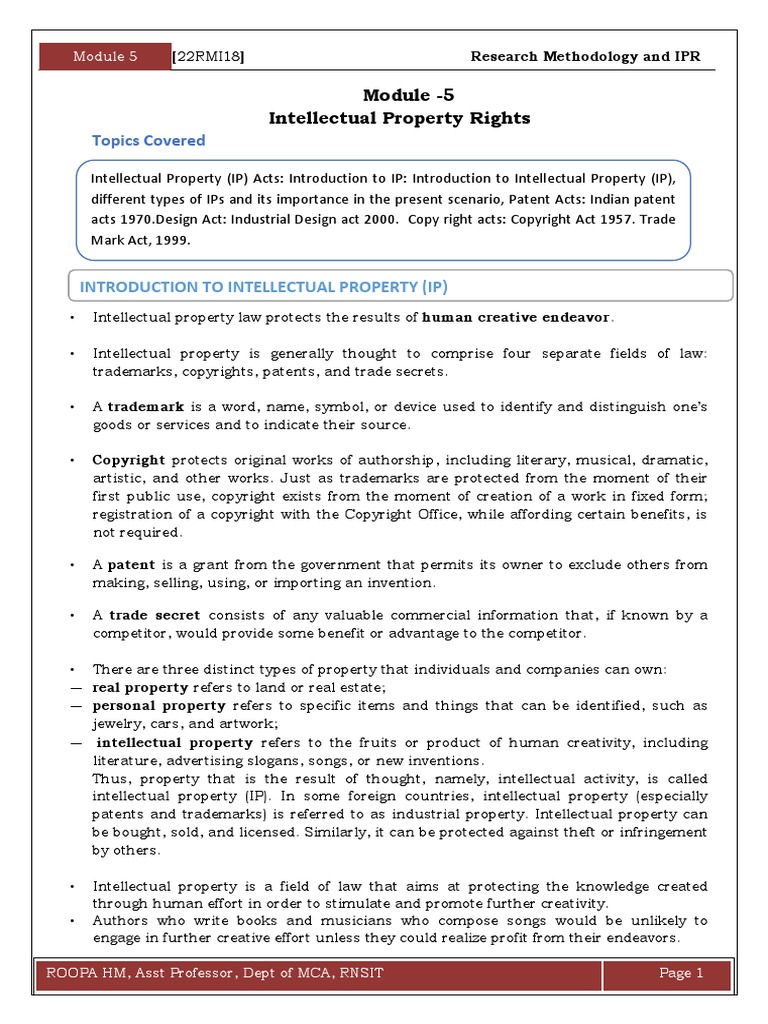 RMI Module5 | Download Free PDF | Trademark | Intellectual Property