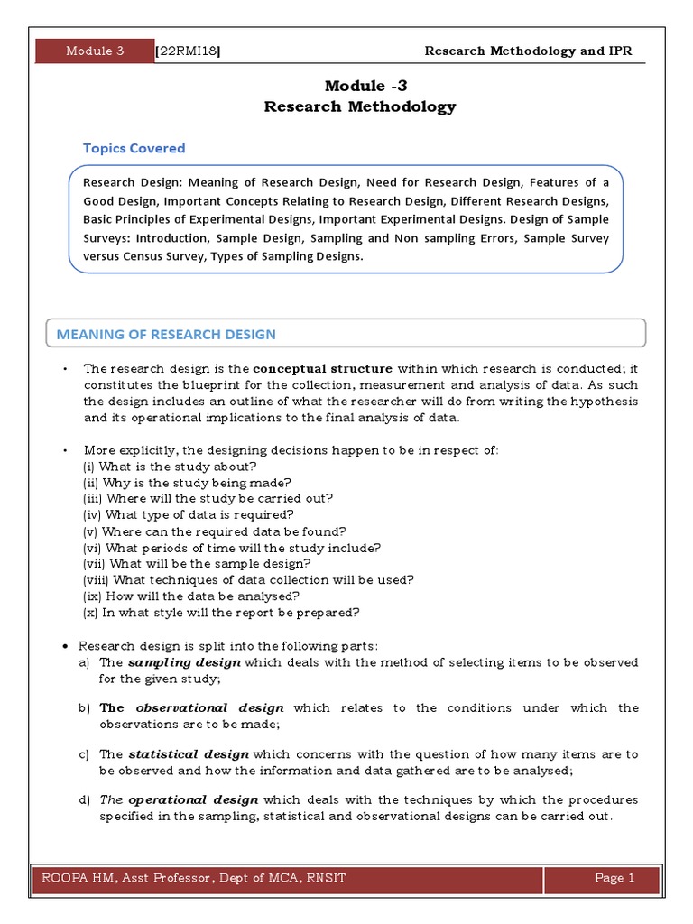 RMI Module3 | PDF | Sampling (Statistics) | Experiment
