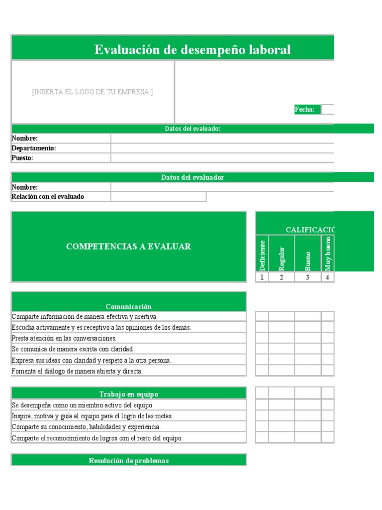 Formato Evaluacion Desempeno | PDF | Cliente | Ciencia cognitiva