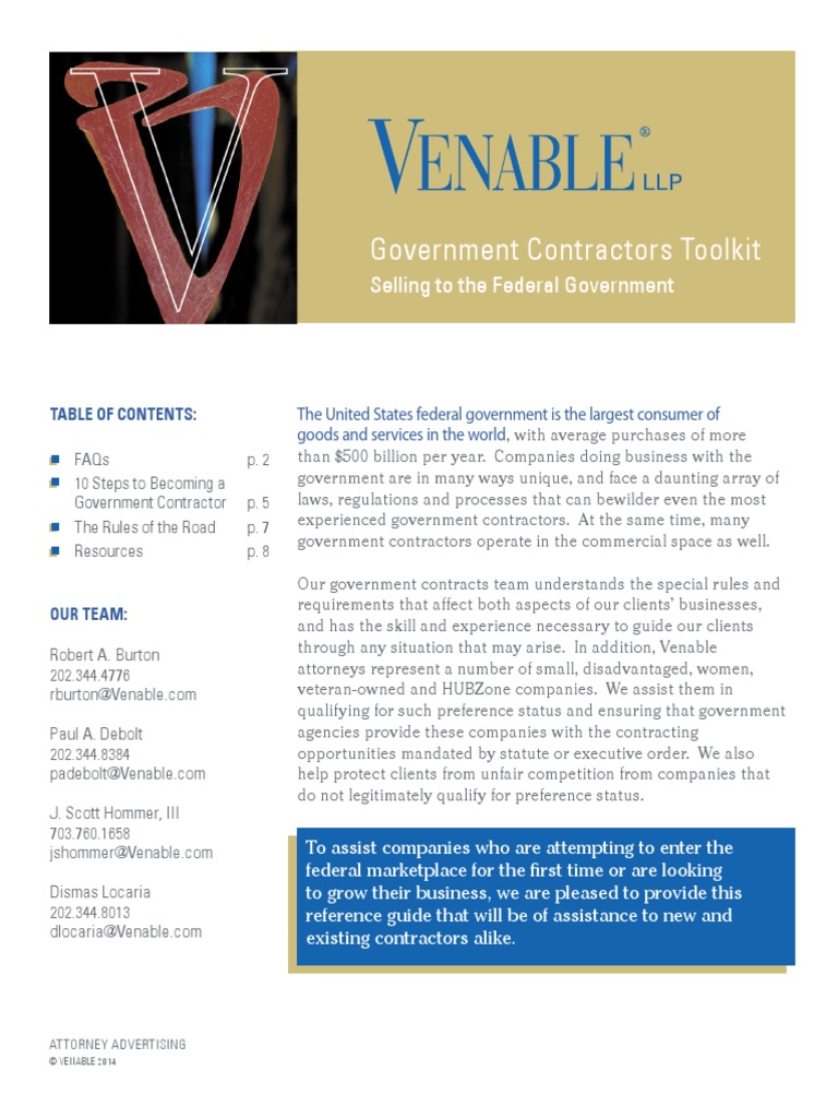 Government Contracts Toolkit | PDF | Employment | General Services ...