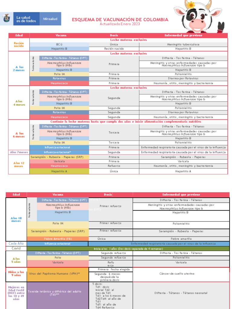Esquema de Vacunación 2023 | PDF | Salud infantil | Especialidades Medicas