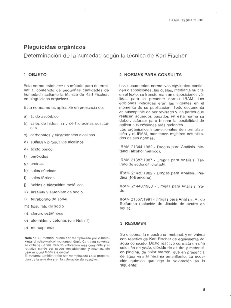 Norma Iram 12004 - 2 | PDF | Agua | Sal (química)