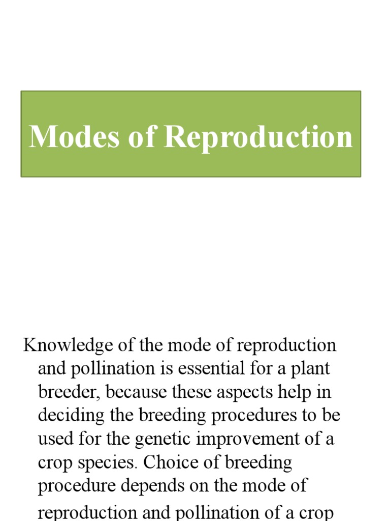 Modes of Reproduction | PDF | Plant Reproduction | Sexual Reproduction