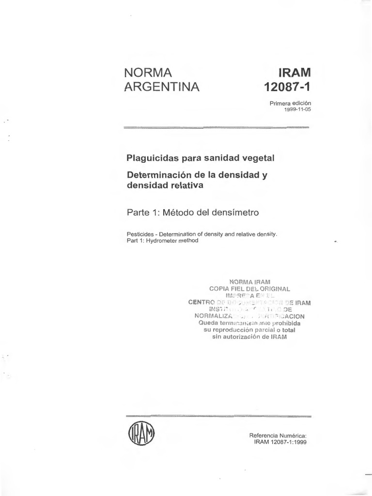 Norma Iram 12087-1 | PDF | Líquidos | Temperatura