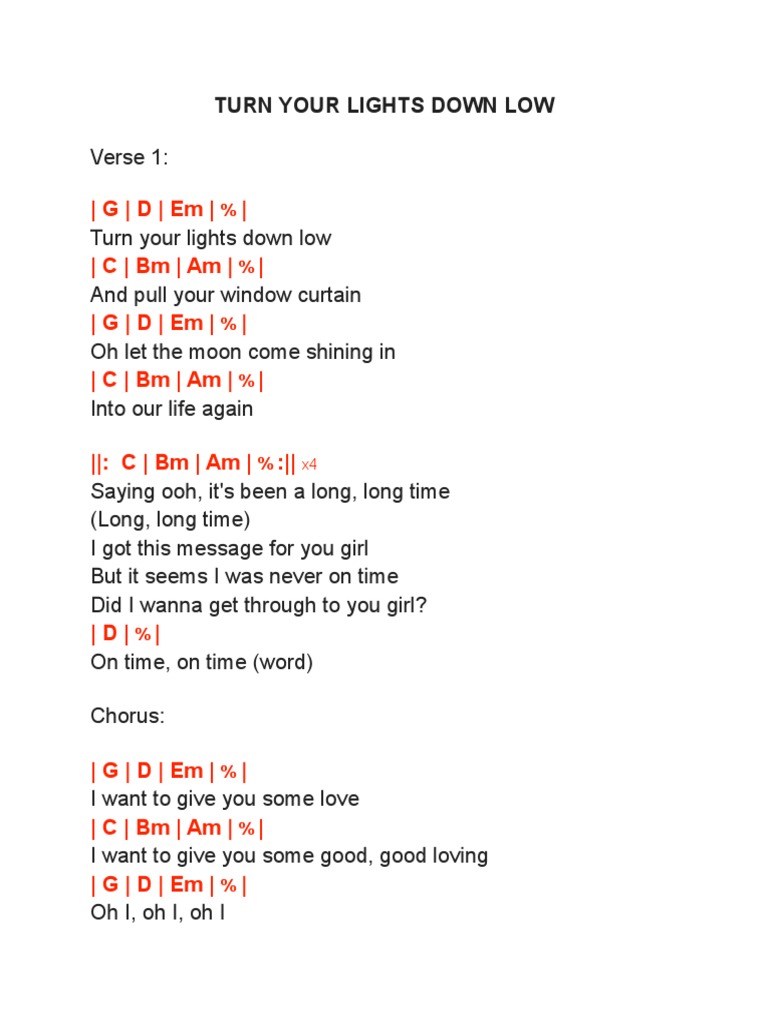 Turn Your Lights Down Low | PDF