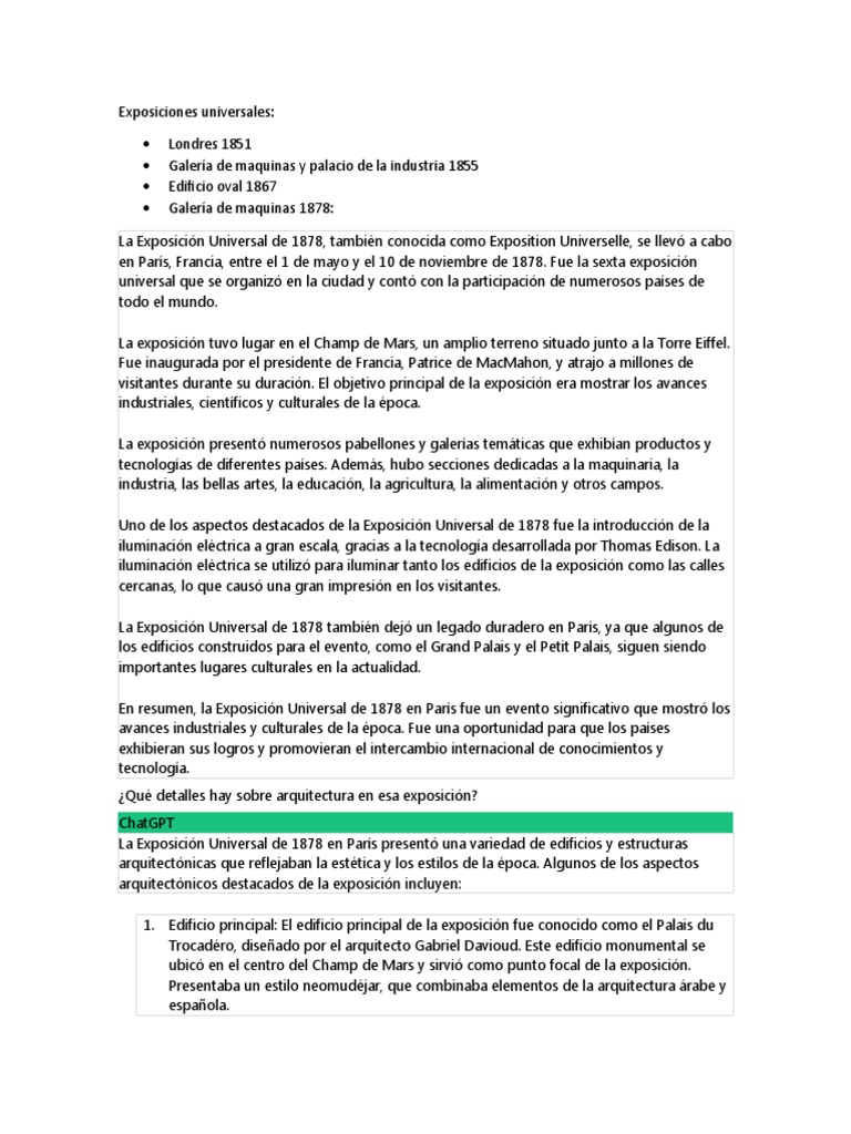 Exposiciones Universales | PDF | Feria Mundial